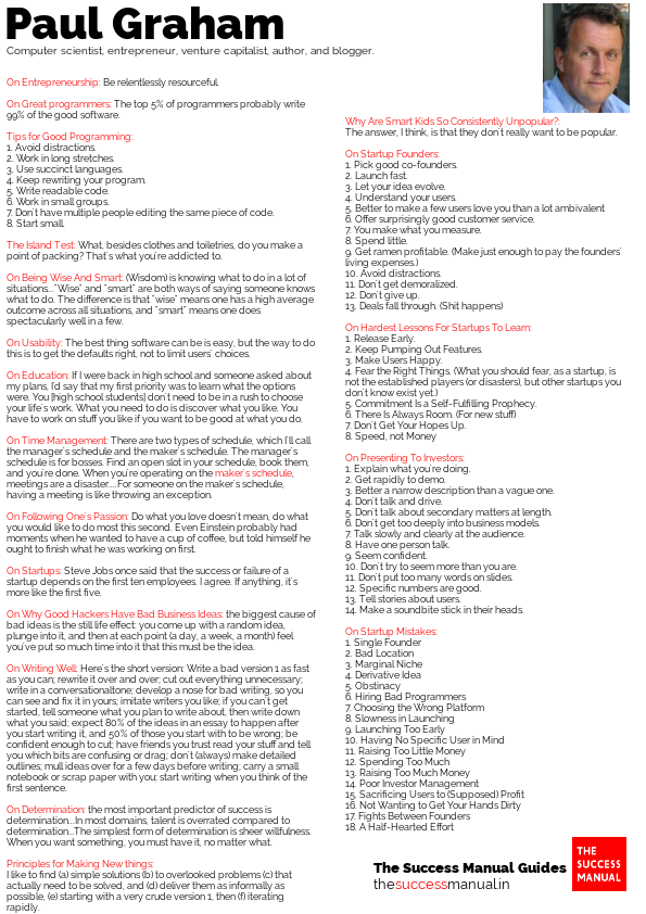 Paul Graham On A Page - The Success Manual